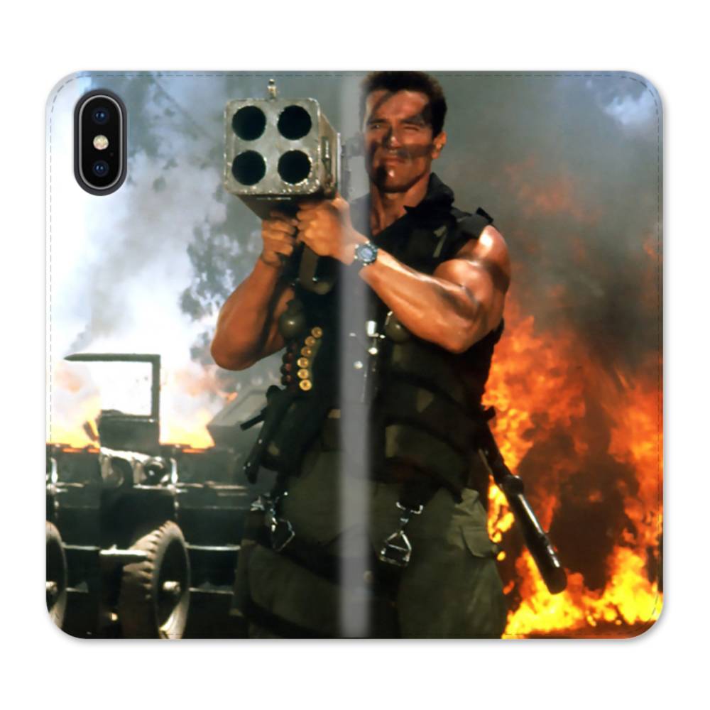 Arnold Schwarzenegger Commando Rocket Launcher iPhone XS Flip Case